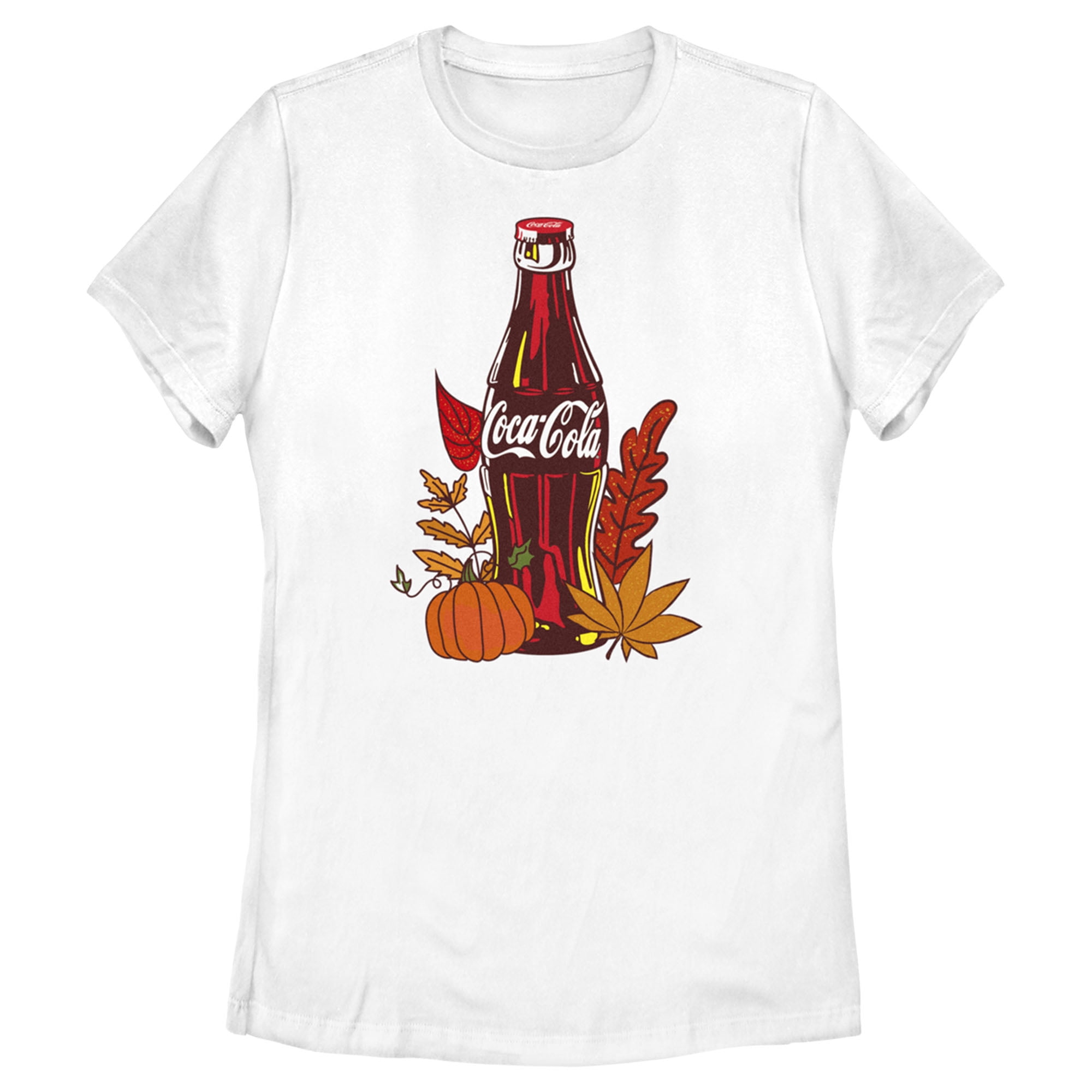 Women's Coca Cola Autumn Icons Graphic Tee White X Large - Walmart.com