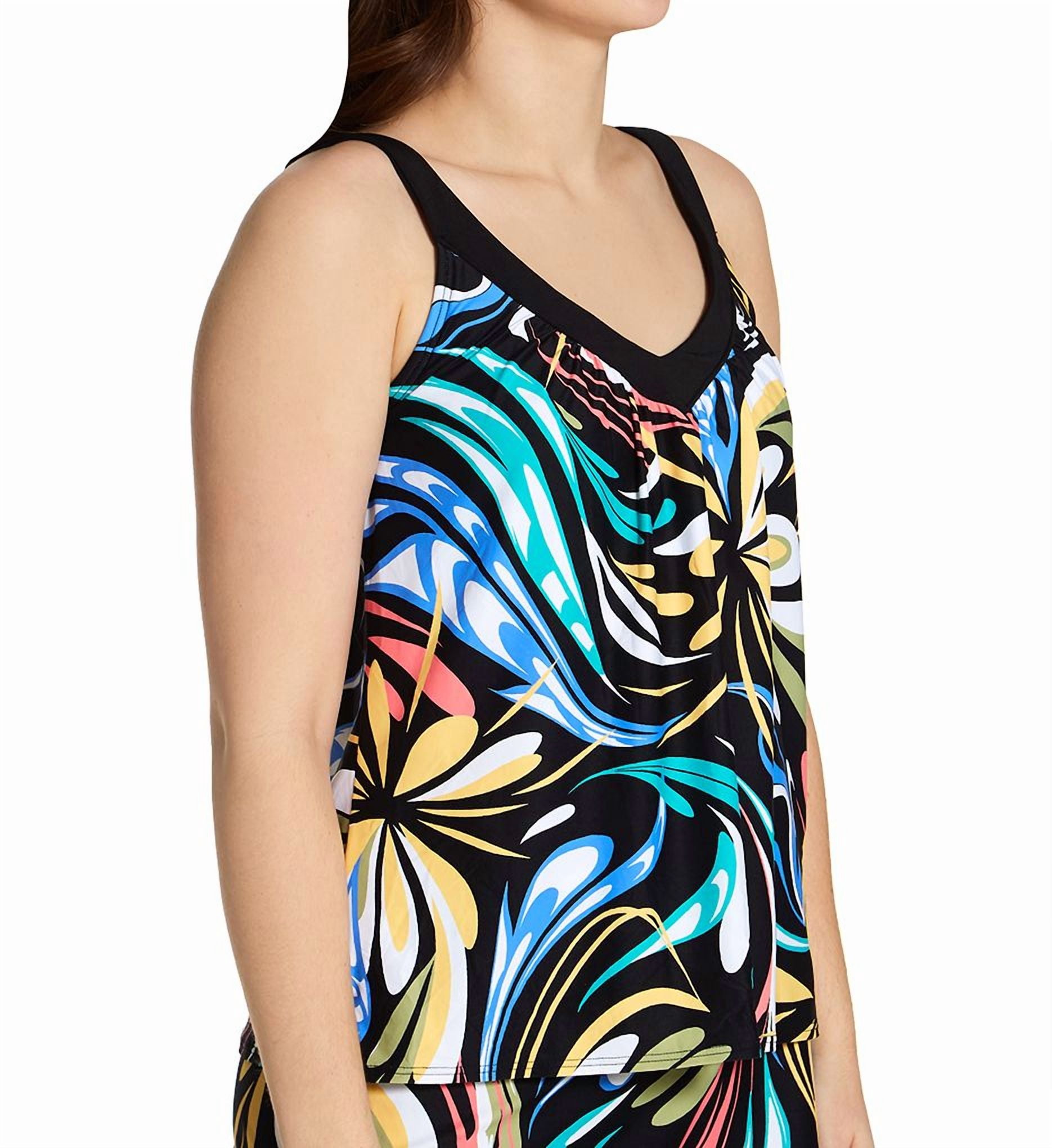 Women's Coco Reef U69382 Retro Swirl V-Neck Bra Sized Tankini Swim Top ...