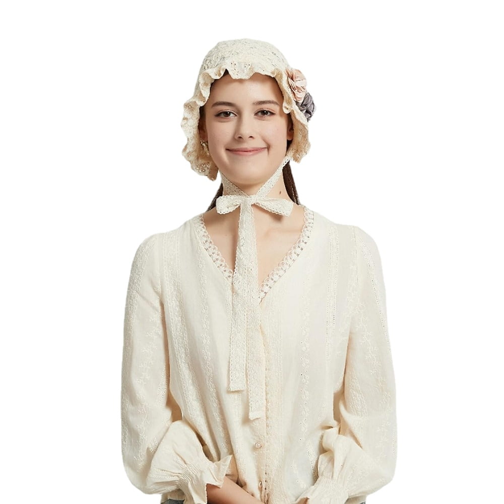 Women's Colonial Bonnet Cap Vintage Costume Accessory Lolita Hat Cute ...