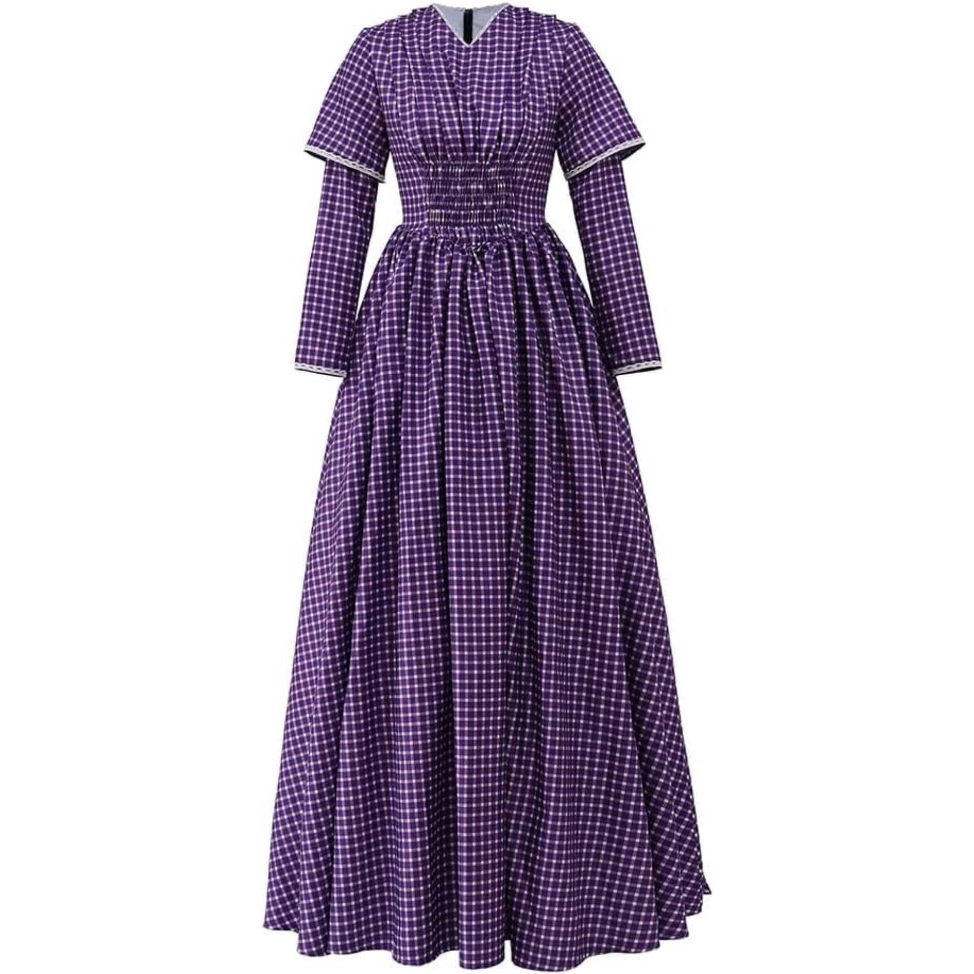 Women's Colonial Dress Historic Gown Poineer Costume Outfit - Walmart.com