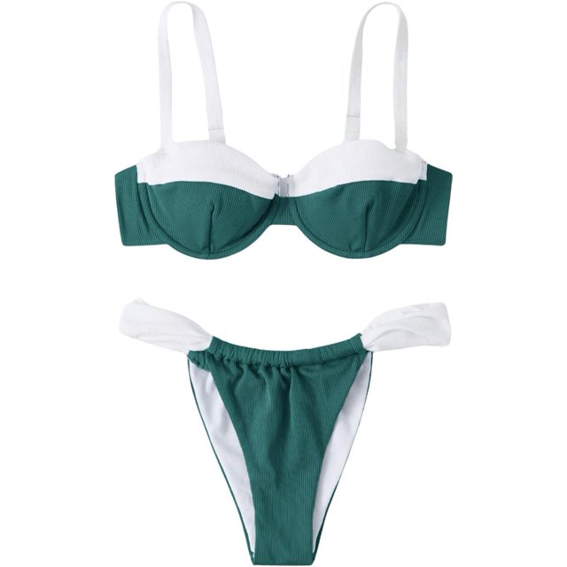 Women's Color Block Underwire Bikini Sets Bathing Suits Two Piece ...