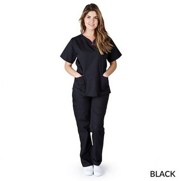 Natural Uniforms Unisex Solid V-Neck Medical Scrub Set, Style 101 ...
