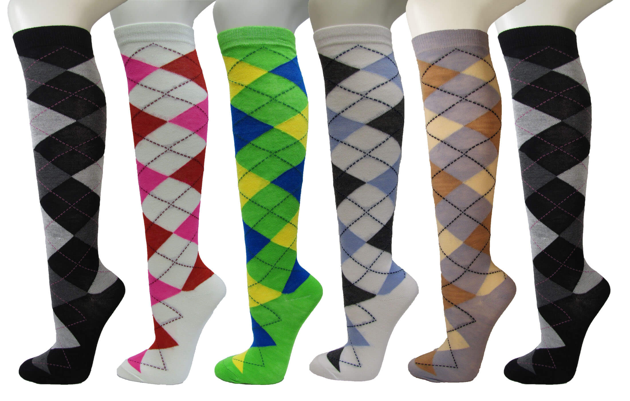 Women's Colorful Variety Design Assorted Knee High Stocking Socks ...