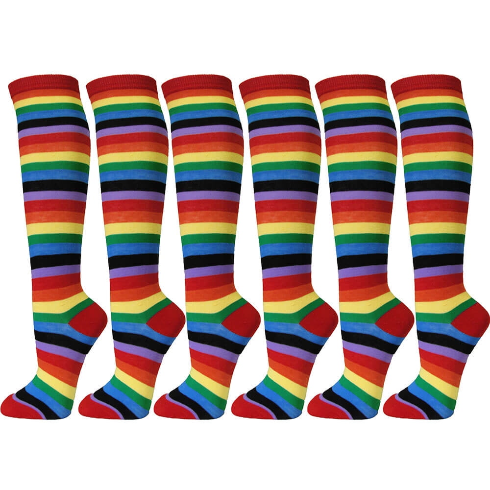 Women's Colorful Variety Design Assorted Knee High Stocking Socks ...