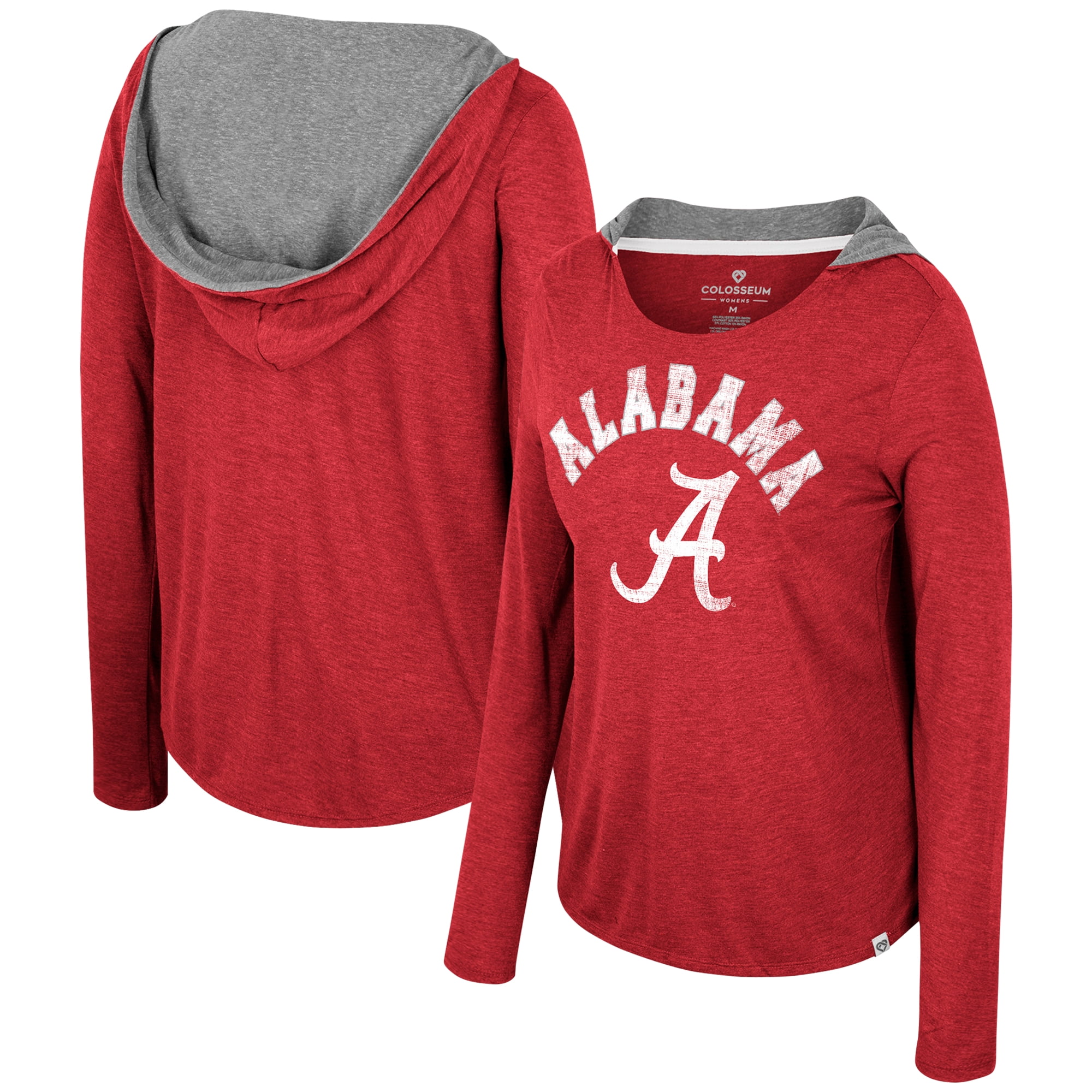 Women's Colosseum Crimson Alabama Crimson Tide Distressed Heather Long ...