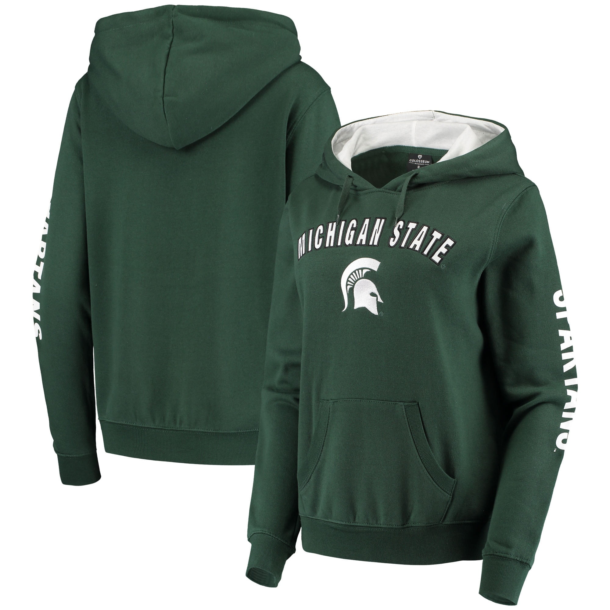 Women's Colosseum Green Michigan State Spartans Loud and Proud Pullover ...