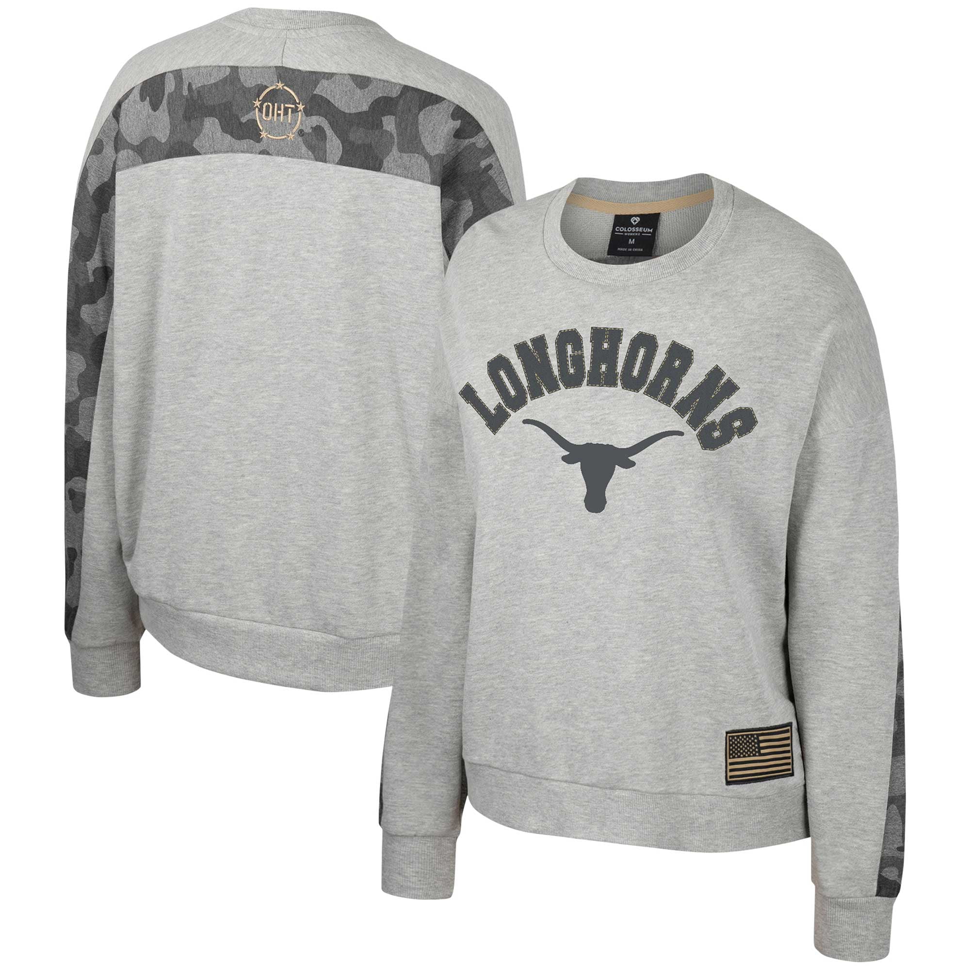 Women's Colosseum Heather Gray Texas Longhorns OHT Military ...