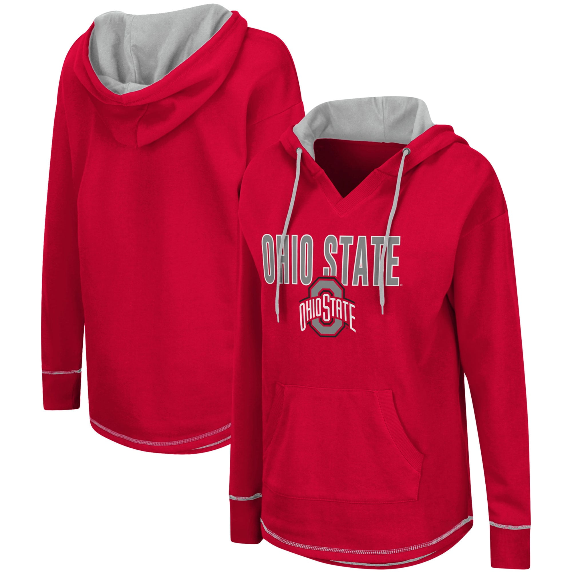 Women's Colosseum Scarlet Ohio State Buckeyes Tunic Pullover Hoodie ...