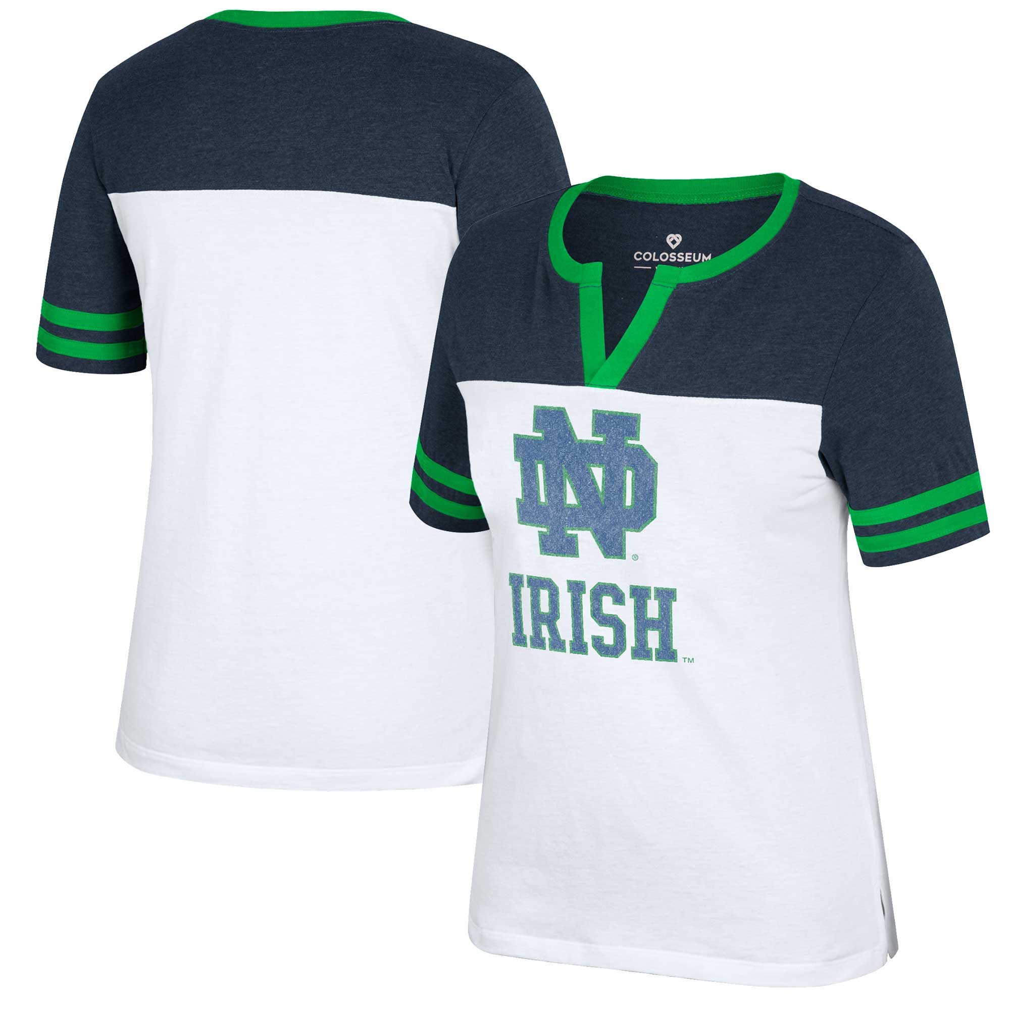 Women's Colosseum White/Heather Navy Notre Dame Fighting Irish Frost ...