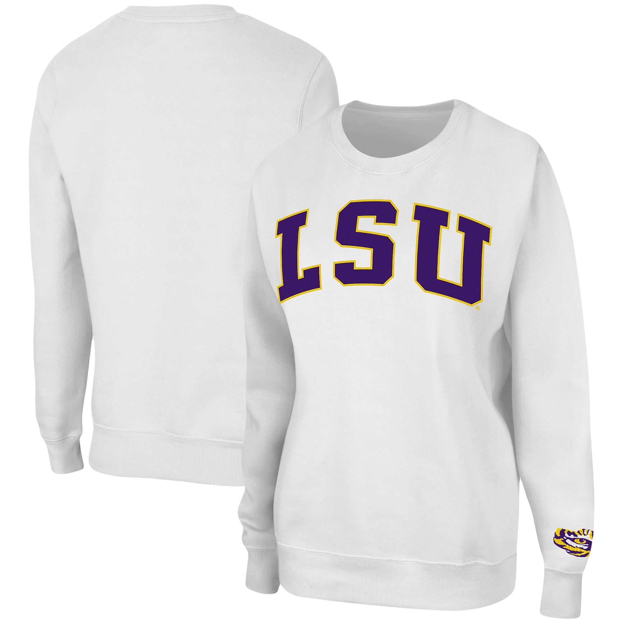 Women's Colosseum White LSU Tigers Campanile Pullover Sweatshirt ...