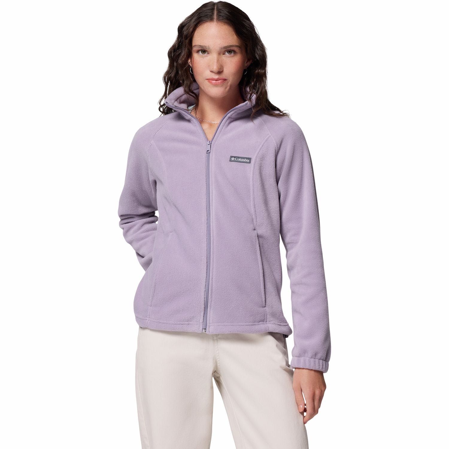 Women's Columbia Benton Springs Zip-Front Fleece Jacket Color: Shale ...