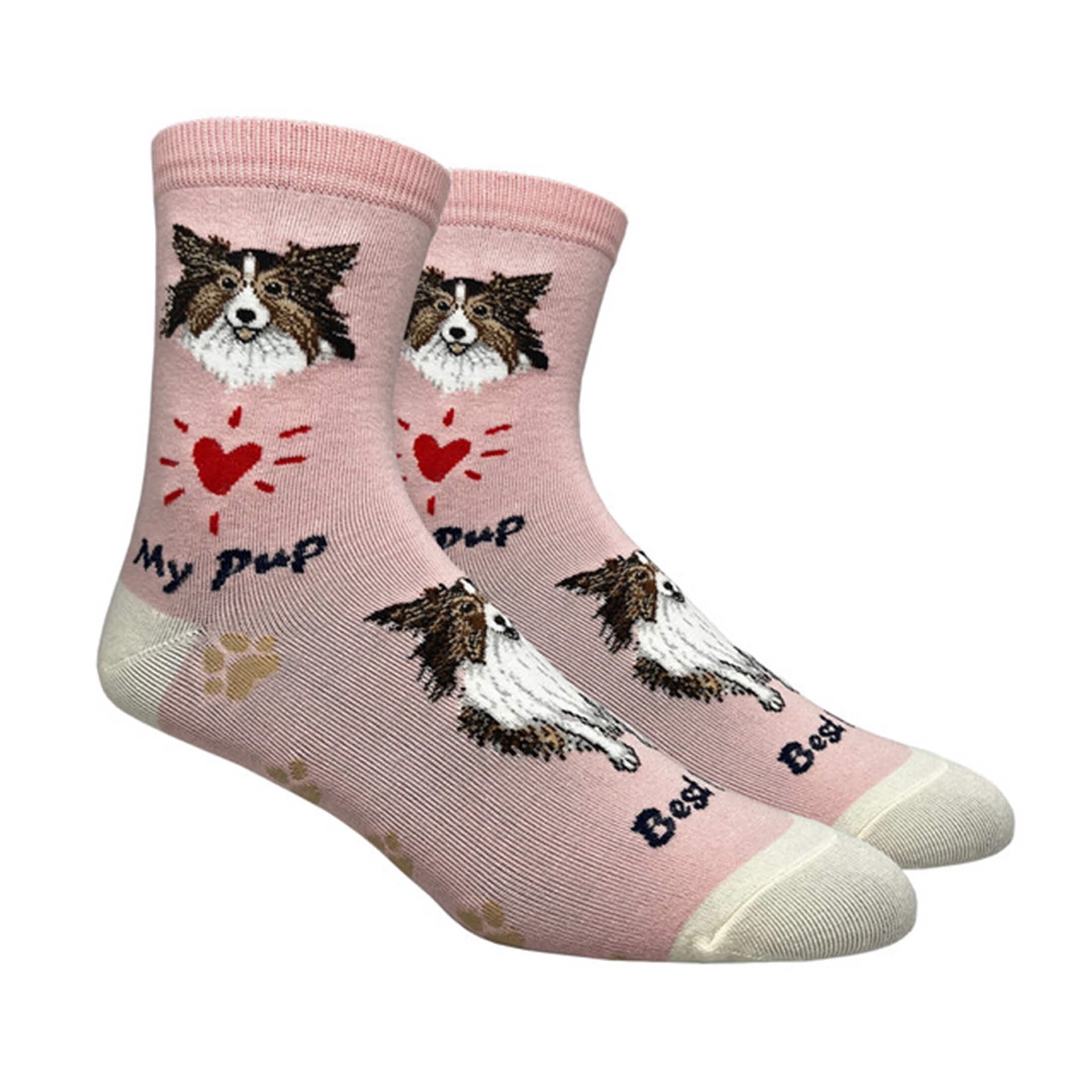 Women's Comfort Cotton Cute Animal Dog Novelty Socks - Sheltie, 1 Pair ...