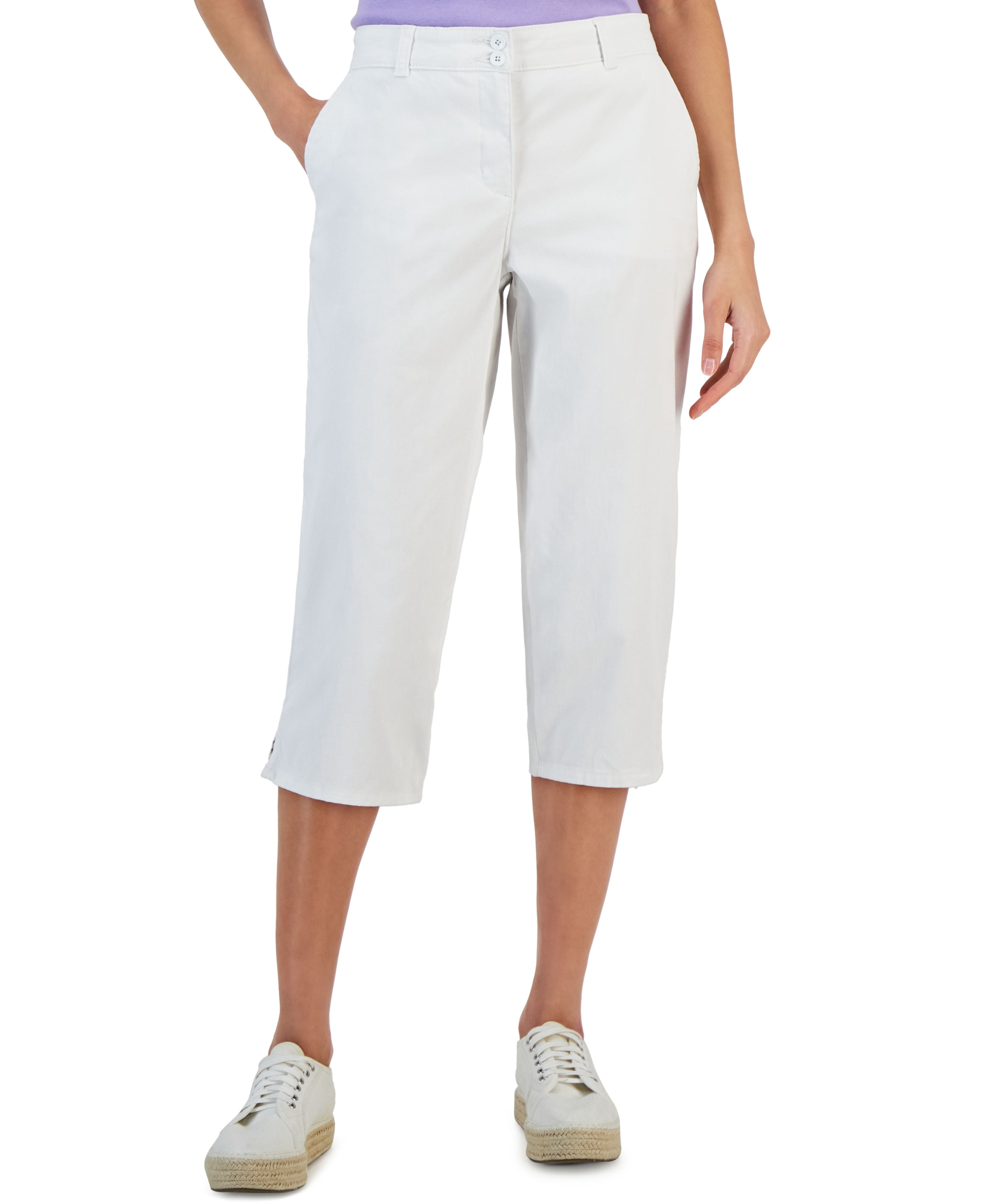 Women's Comfort Waist Capri Pants Bright White 16 - Walmart.com
