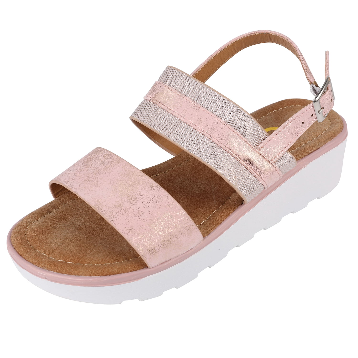 Women's Comfortable Slingback Wide Open Toe Wedge Cushioned Sandal ...