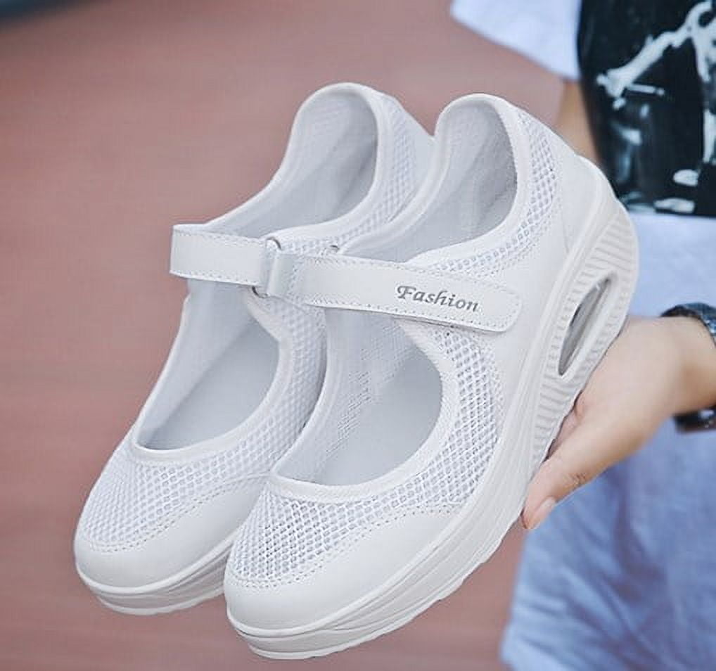 Women's Comfortable Working Nurse Shoes Non-Slip Adjustable Breathable Walking Buffer Fitness ...