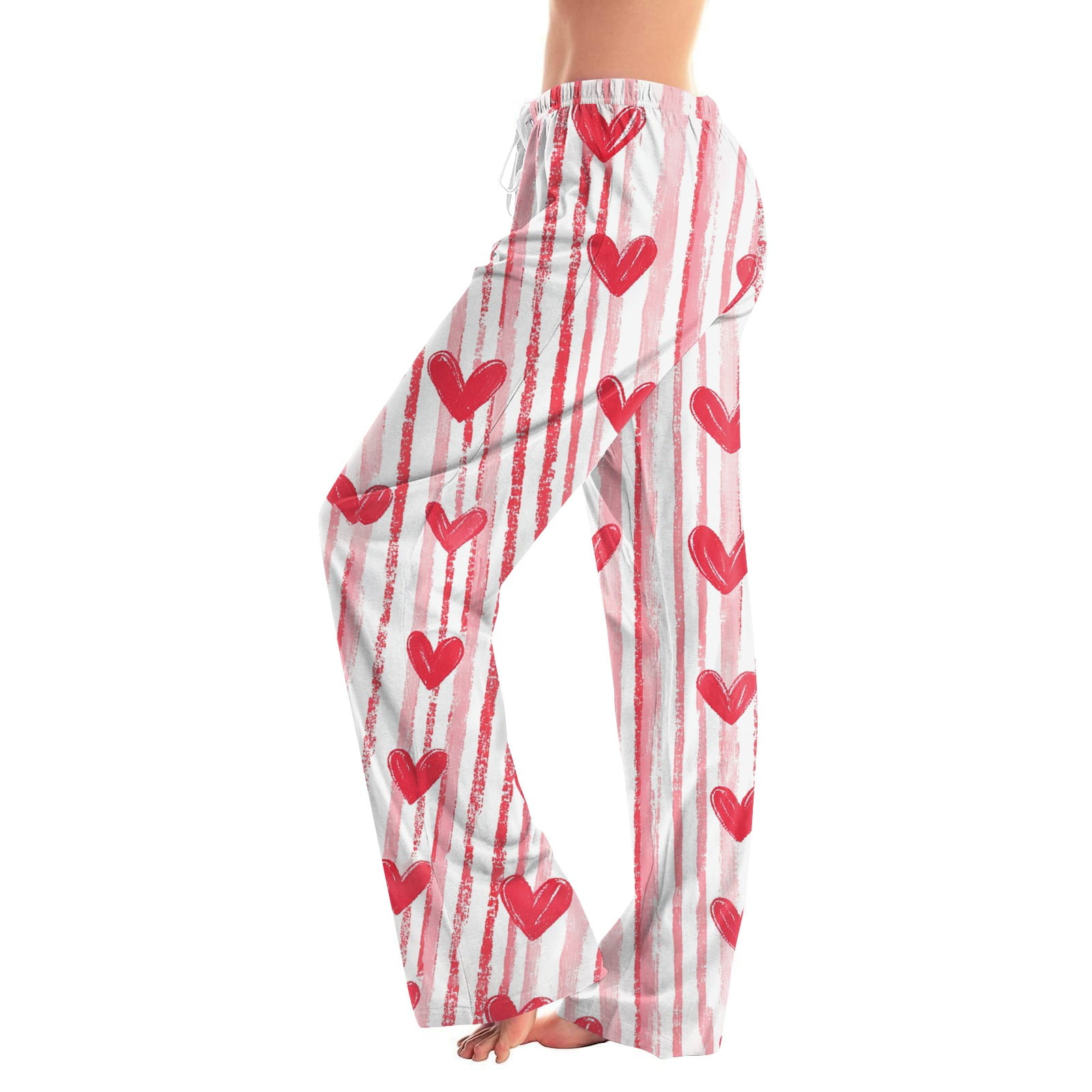 Women's Comfy Pajama Lounge Pants Heart Funny Holiday Love Heart Pj ...