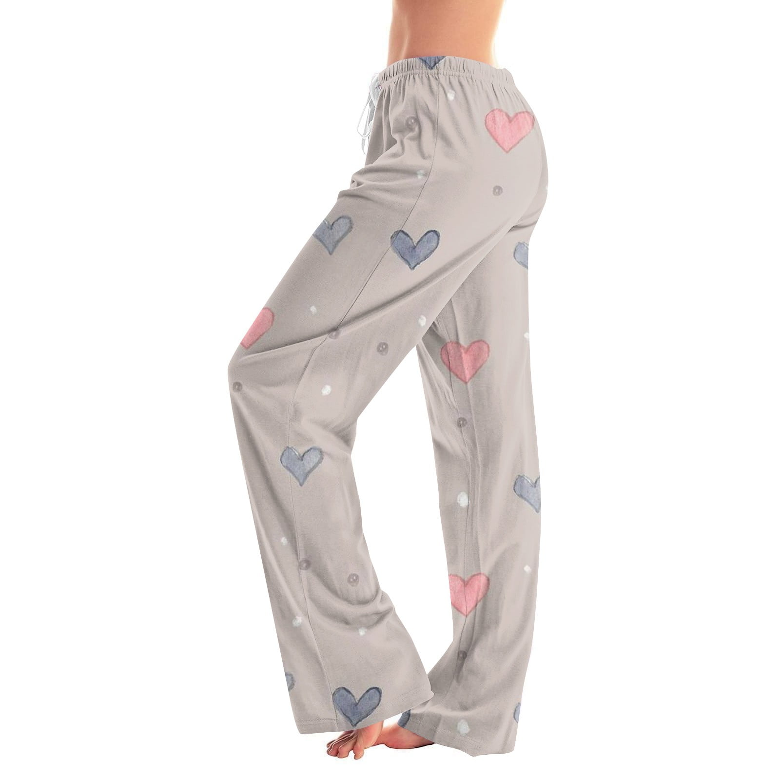 Women's Comfy Pajama Lounge Pants Heart Graphic Print Pjs Drawstring ...
