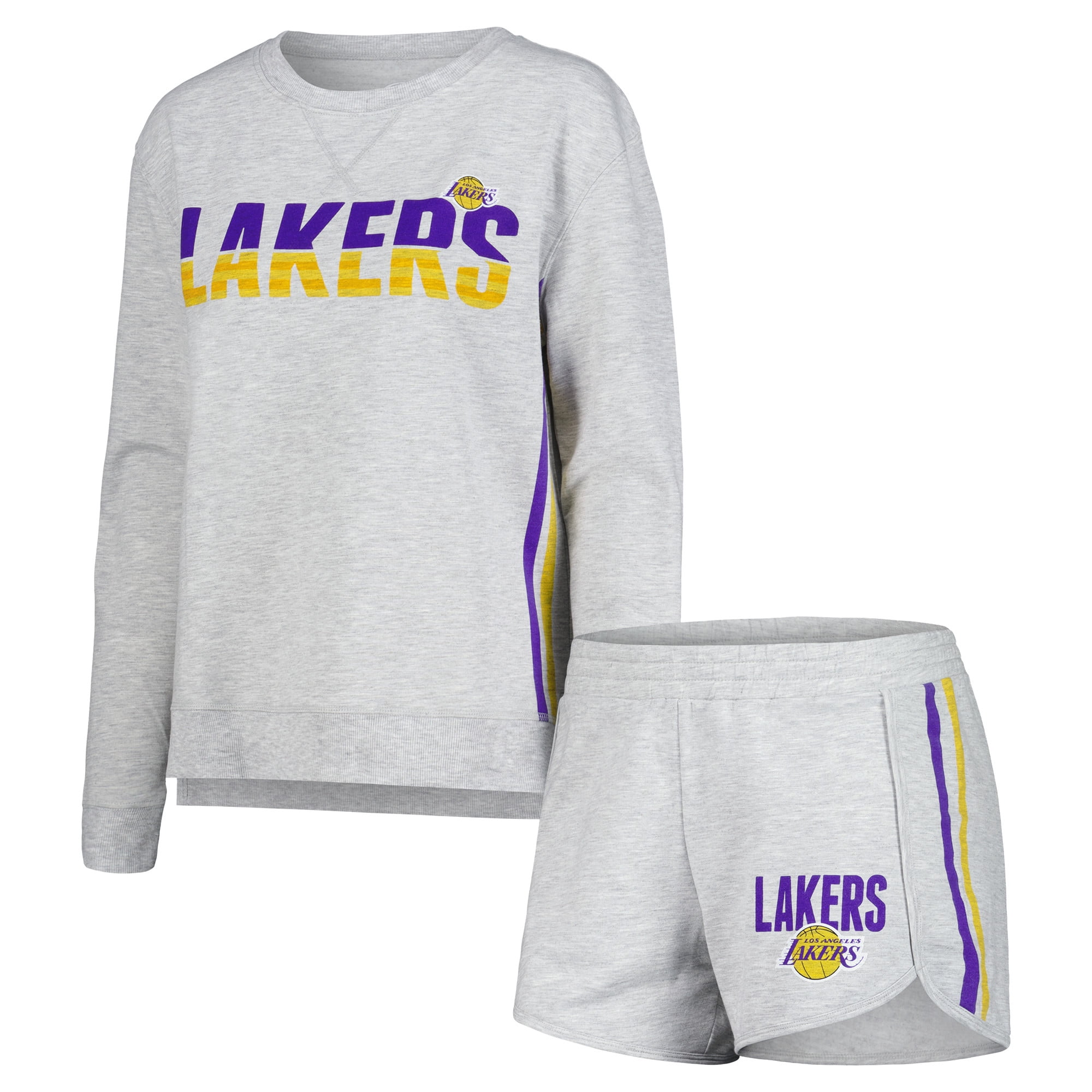 Women's Concepts Sport Gray Los Angeles Lakers Cedar Long Sleeve Top ...