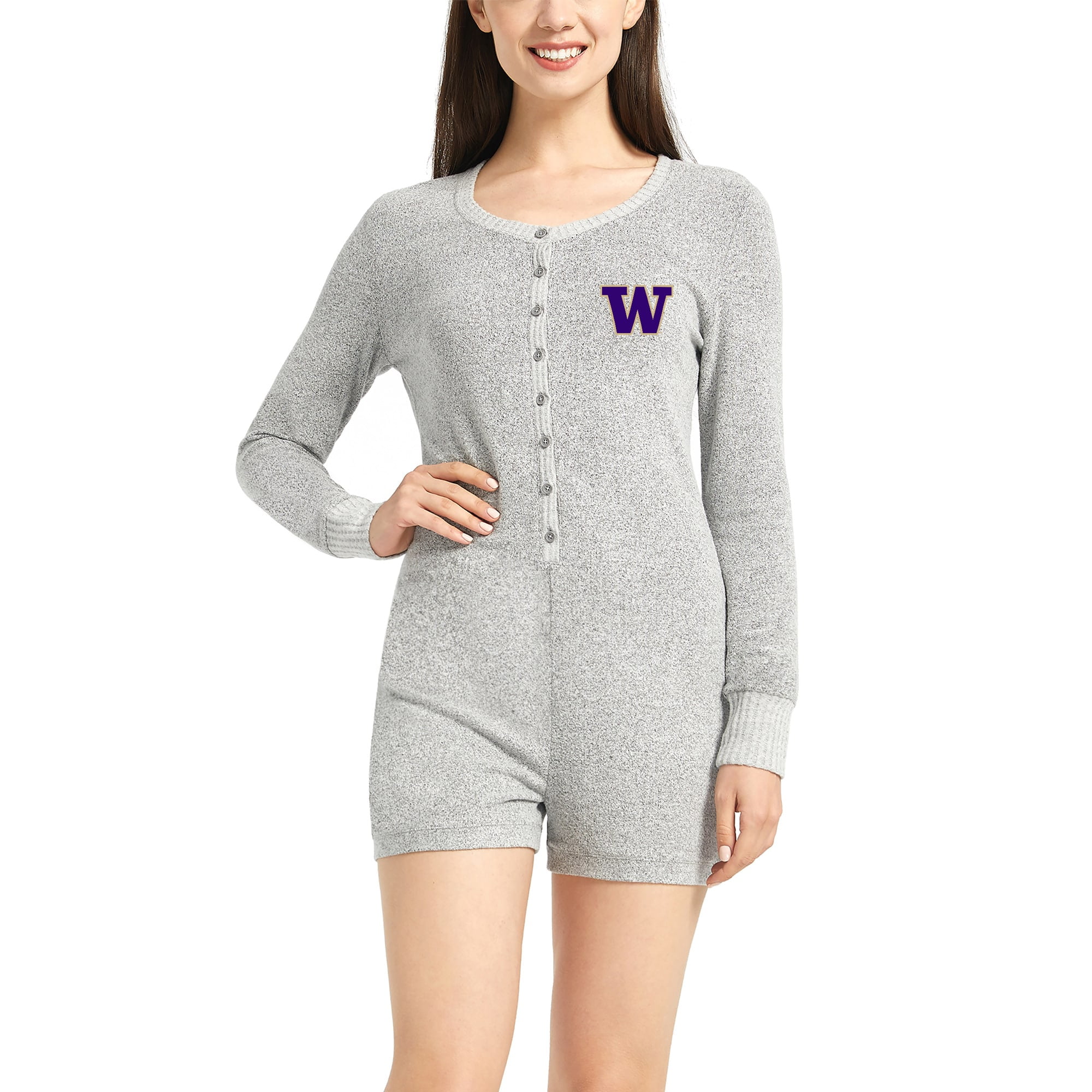 Women's Concepts Sport Gray Washington Huskies Venture Sweater Romper ...