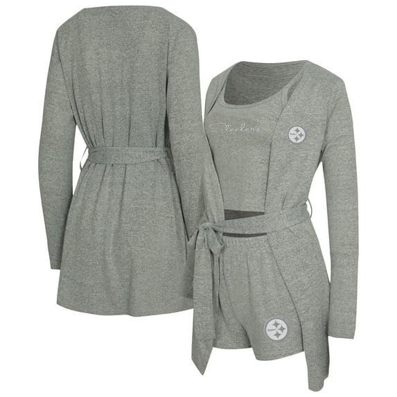 Women's Concepts Sport Heather Gray Pittsburgh Steelers Rigor Tank ...