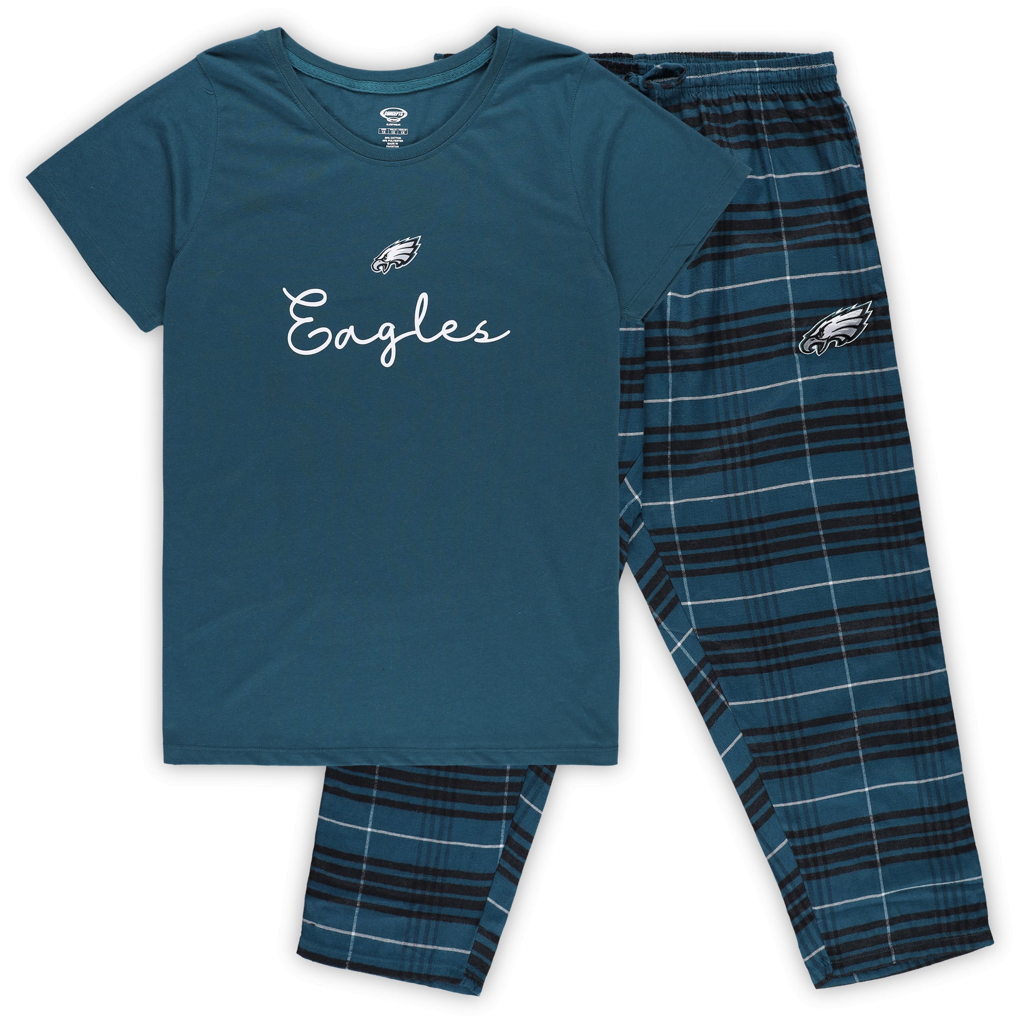 Women's Concepts Sport Philadelphia Eagles Plus Size Script Top & Pants Sleep Set - Walmart.com