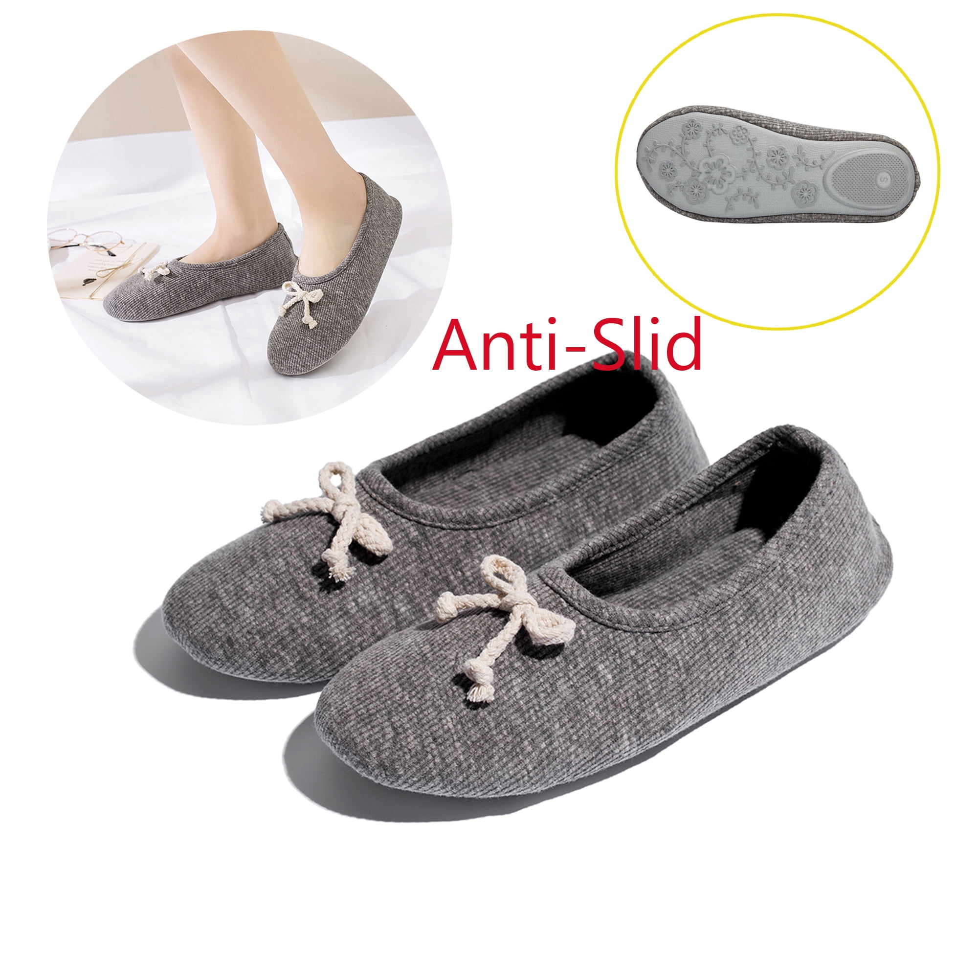 Women's Confinement Shoes Ballerina House Slippers Anti-Skid Comfy Warm ...