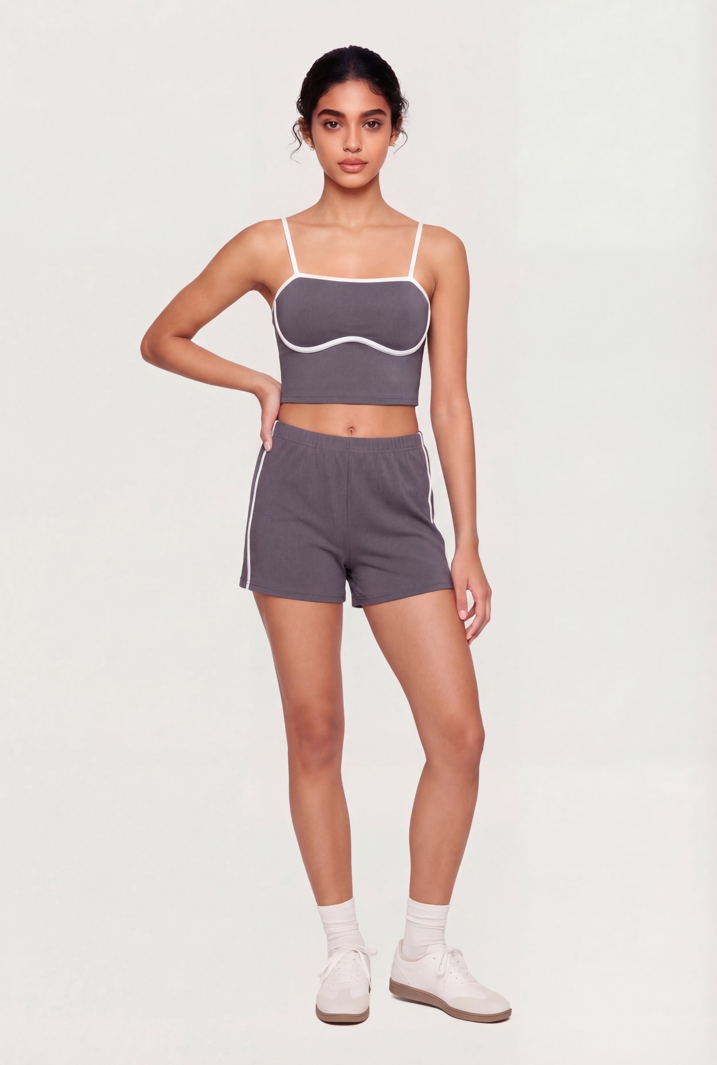 Women's Contrast Trim Piping Shorts - Walmart.com