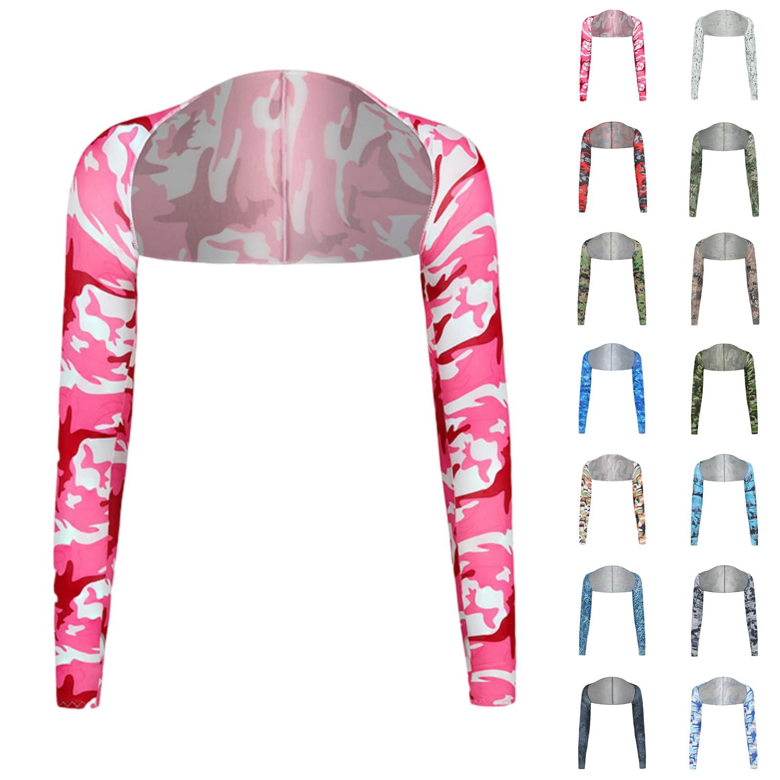 Women's Cooling Shawl Arm Sleeve with Finger Hole Anti-UV Sun ...