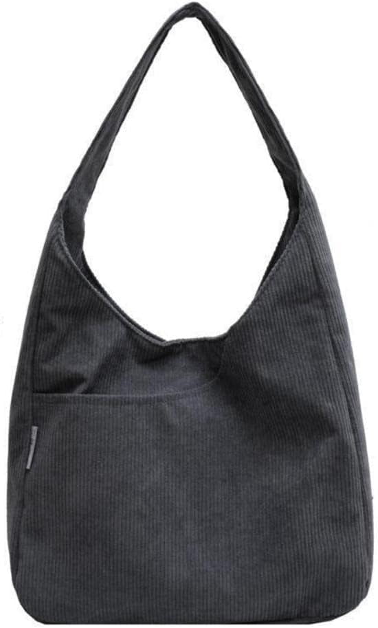 Women's Corduroy Handbag Pure Color Snap Button Closure External Insert ...
