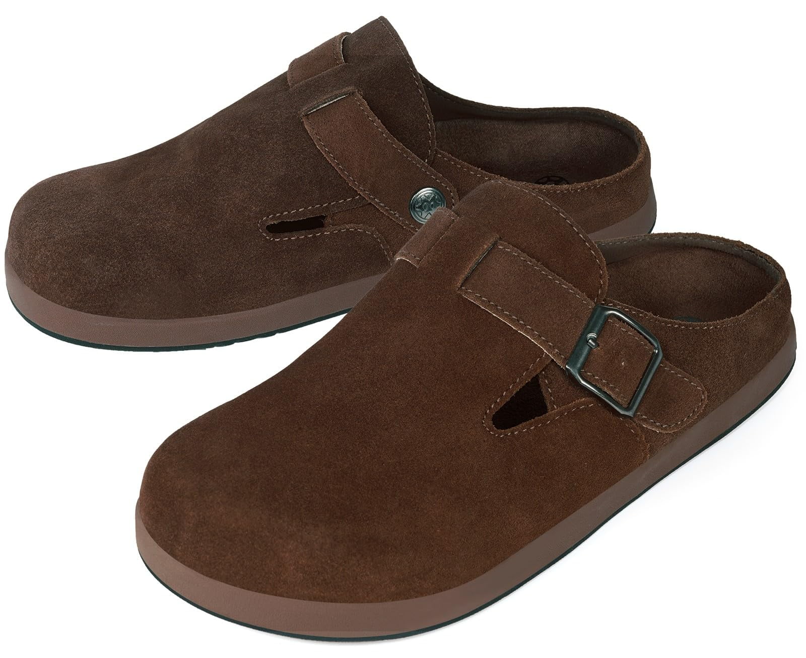 Women's Cork Footbed Clogs Leather Mules Comfort Potato Shoes with Arch ...
