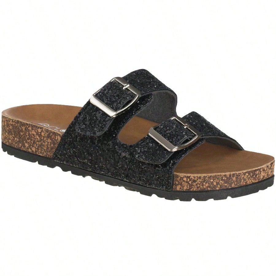 Women's Cork Footbed Sandals With Adjustable Buckles Slip On Platform ...