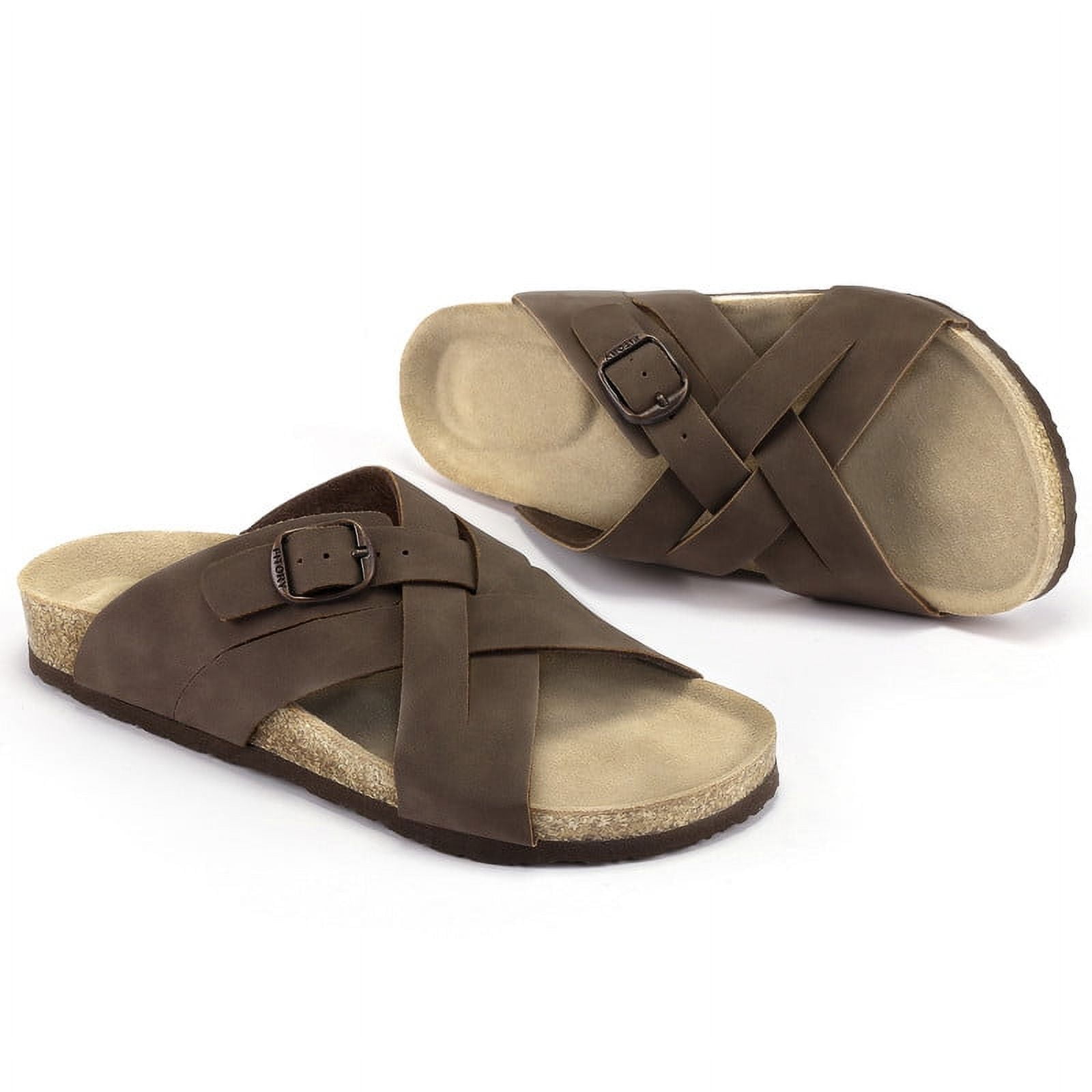 Women's Cork Footbed Slide,Open Toe Flat Sandals with Arch Support for ...