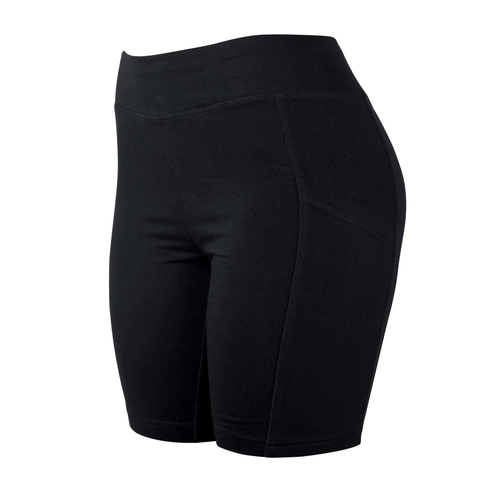 Women's Cotton 15 Inch Outseam Shorts with 2 Side Pockets, Black M ...