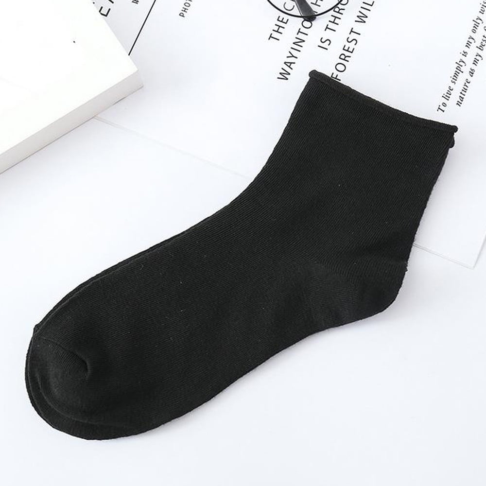 Women's Cotton Ankle Socks, Solid Color Crew Socks for Everyday Wear ...