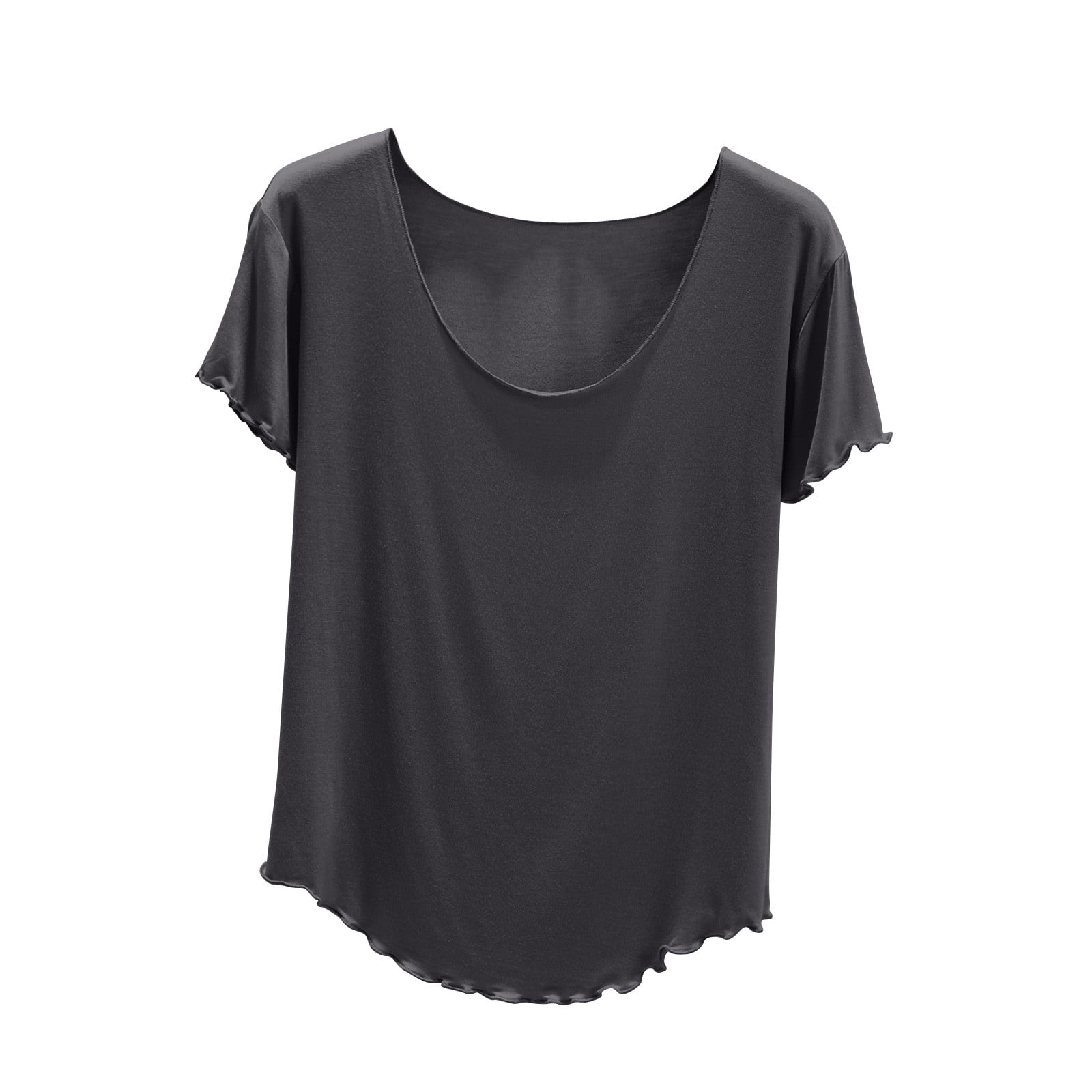 Women's Cotton Blend Crop Tops Trendy Cross Back Scoop Neck Short ...