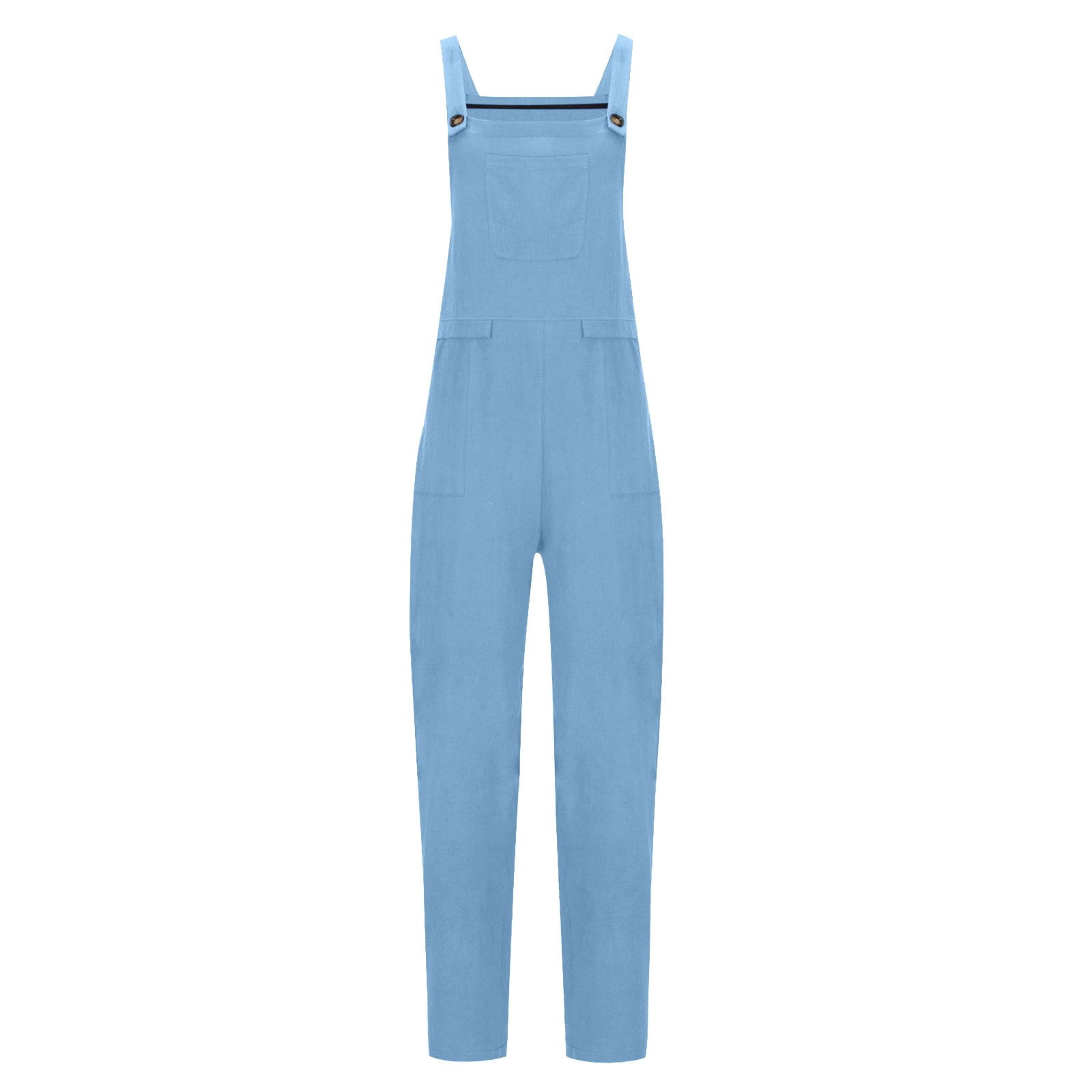 Women's Cotton Linen Overalls Long Baggy Casual Romper Jumpsuit with ...