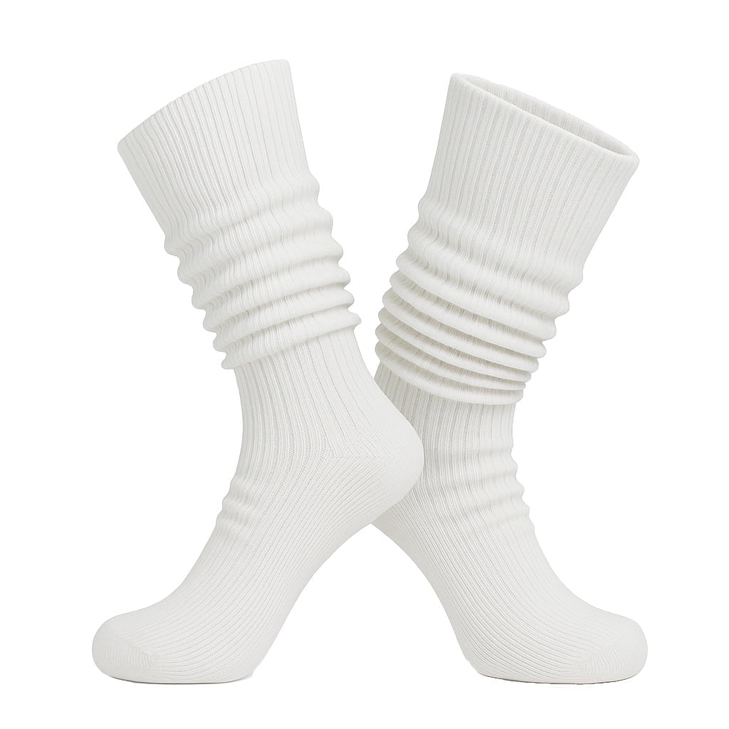 Women’s Cotton Slouch Socks Extra Long Scrunch Knee-High Boot Socks 1 ...