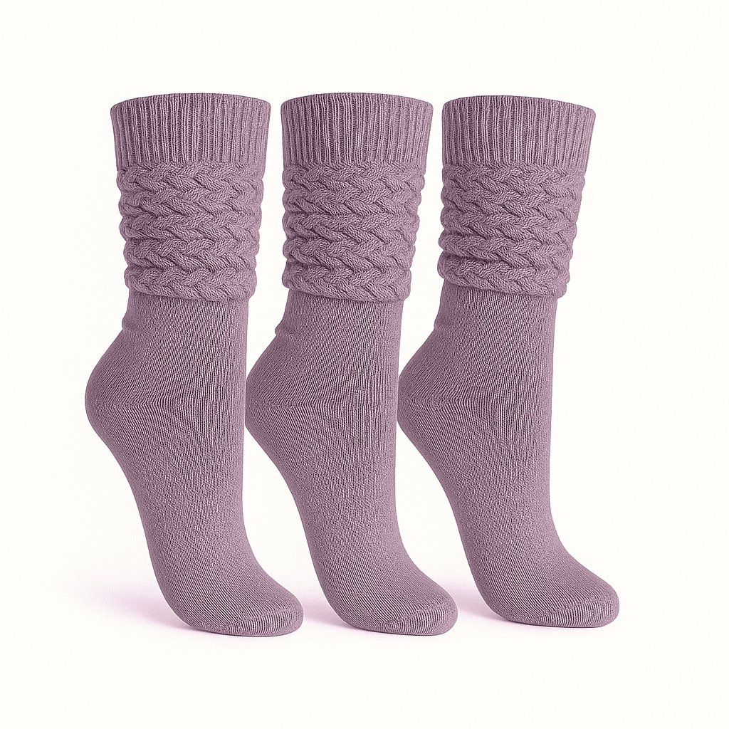 Women's Cotton Slouch Socks Knee High Scrunch Boot Socks Breathable ...