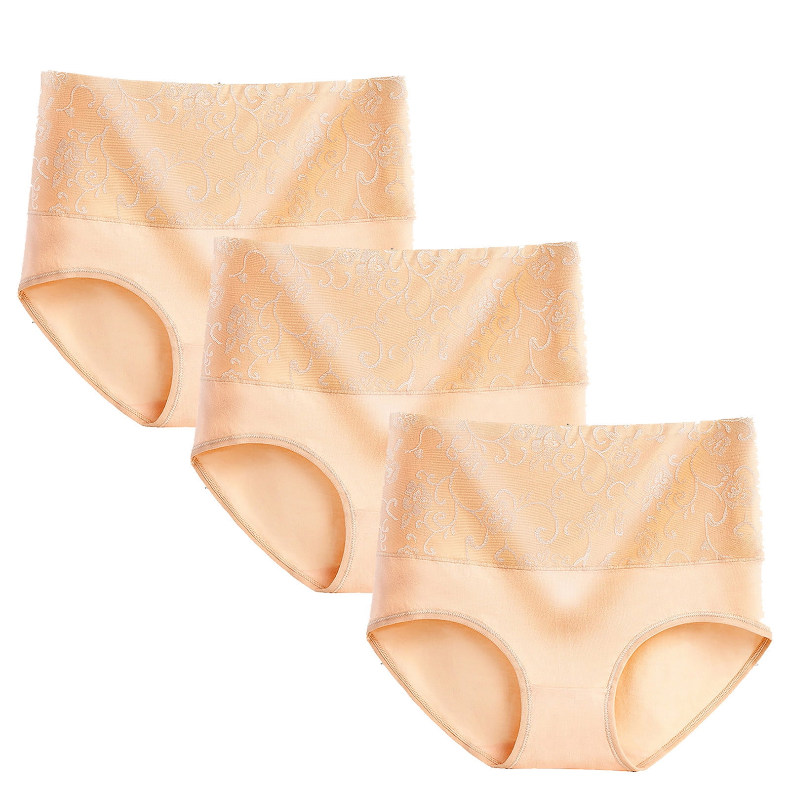 Women's Cotton Underwear High Waisted Ladies Lace Panties Full Coverage ...