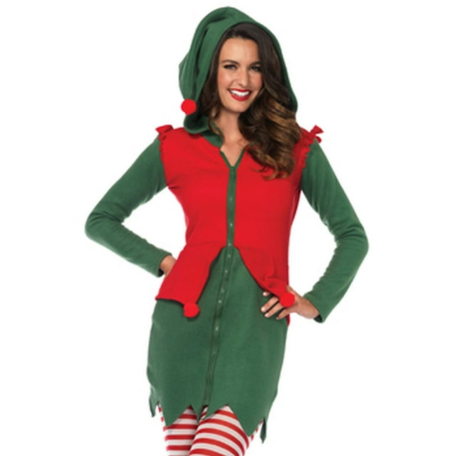 Women's Cozy Elf Fleece Dress w/ Hood - Walmart.com
