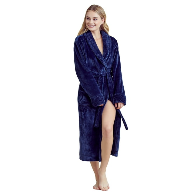 Women’s Cozy Fleece Bathrobe – Plush Comfort Robe for Women - Walmart.com