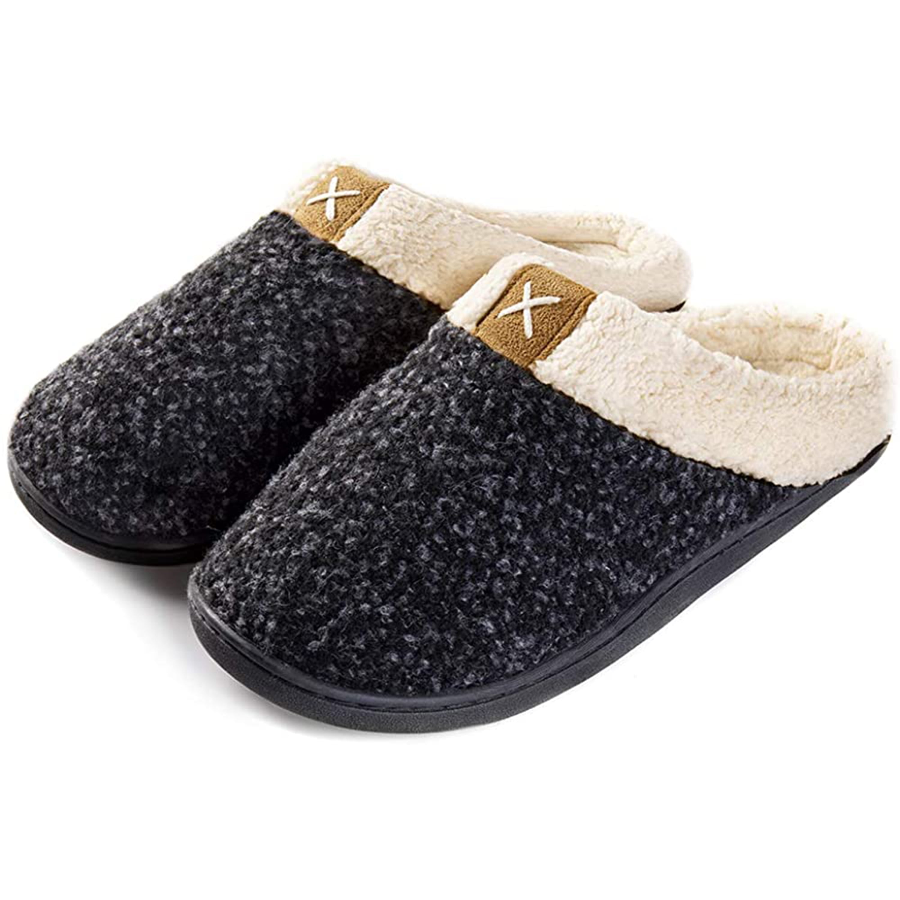 Women's Cozy Memory Foam Slippers Fuzzy Wool-Like Plush Fleece Lined ...