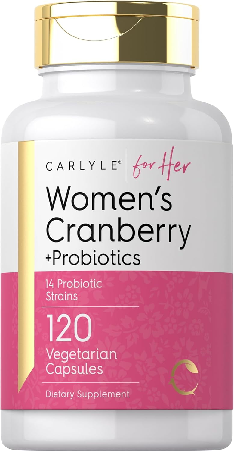 Women's Cranberry Plus Probiotics | 120 Capsules | with 14 Probiotic ...