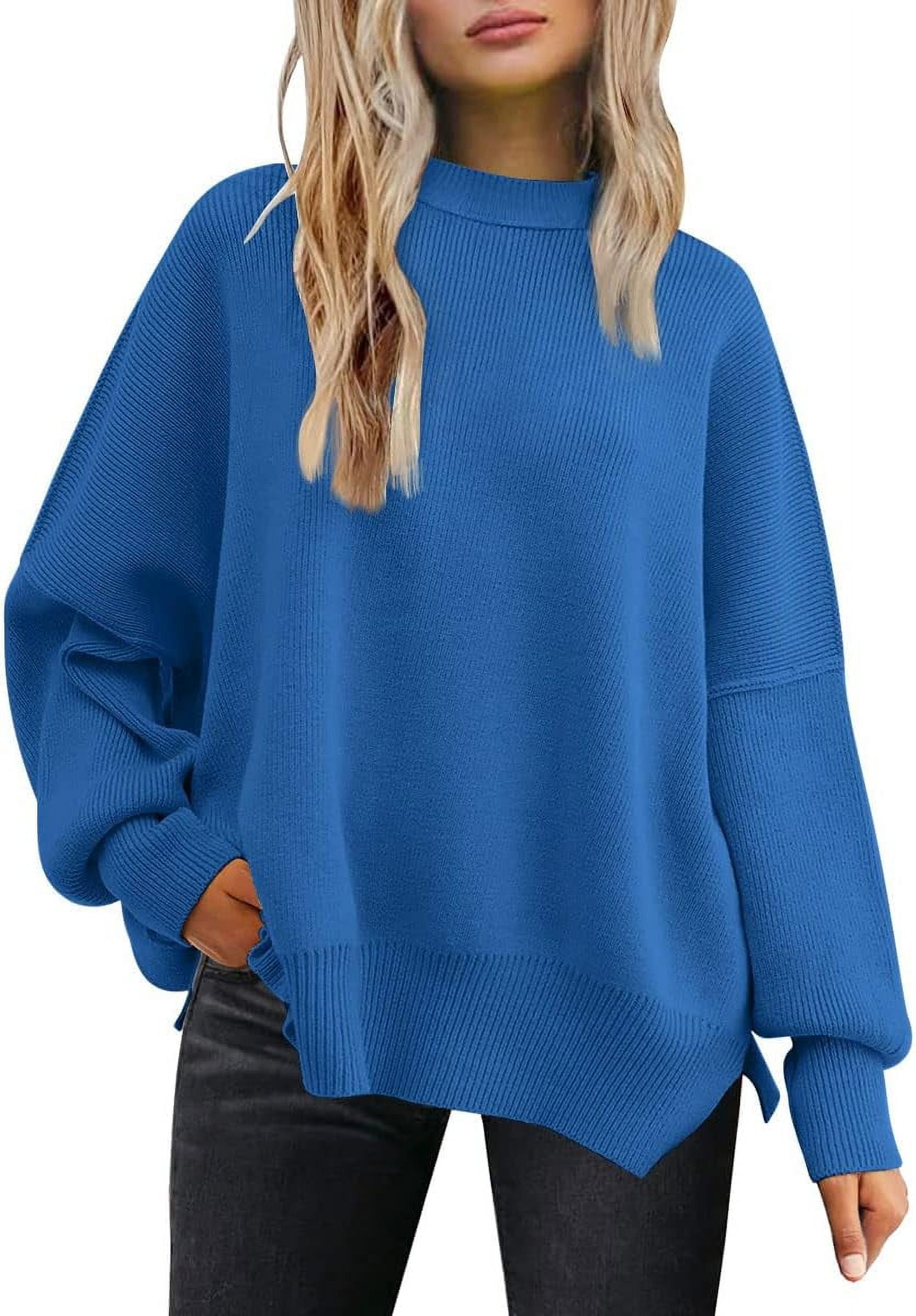 Women's Crewneck Batwing Long Sleeve Sweaters 2023 Fall Oversized ...