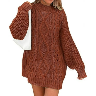 MOSHU Oversized Sweaters for Women Cable Knit Chunky Pullover Sweater ...