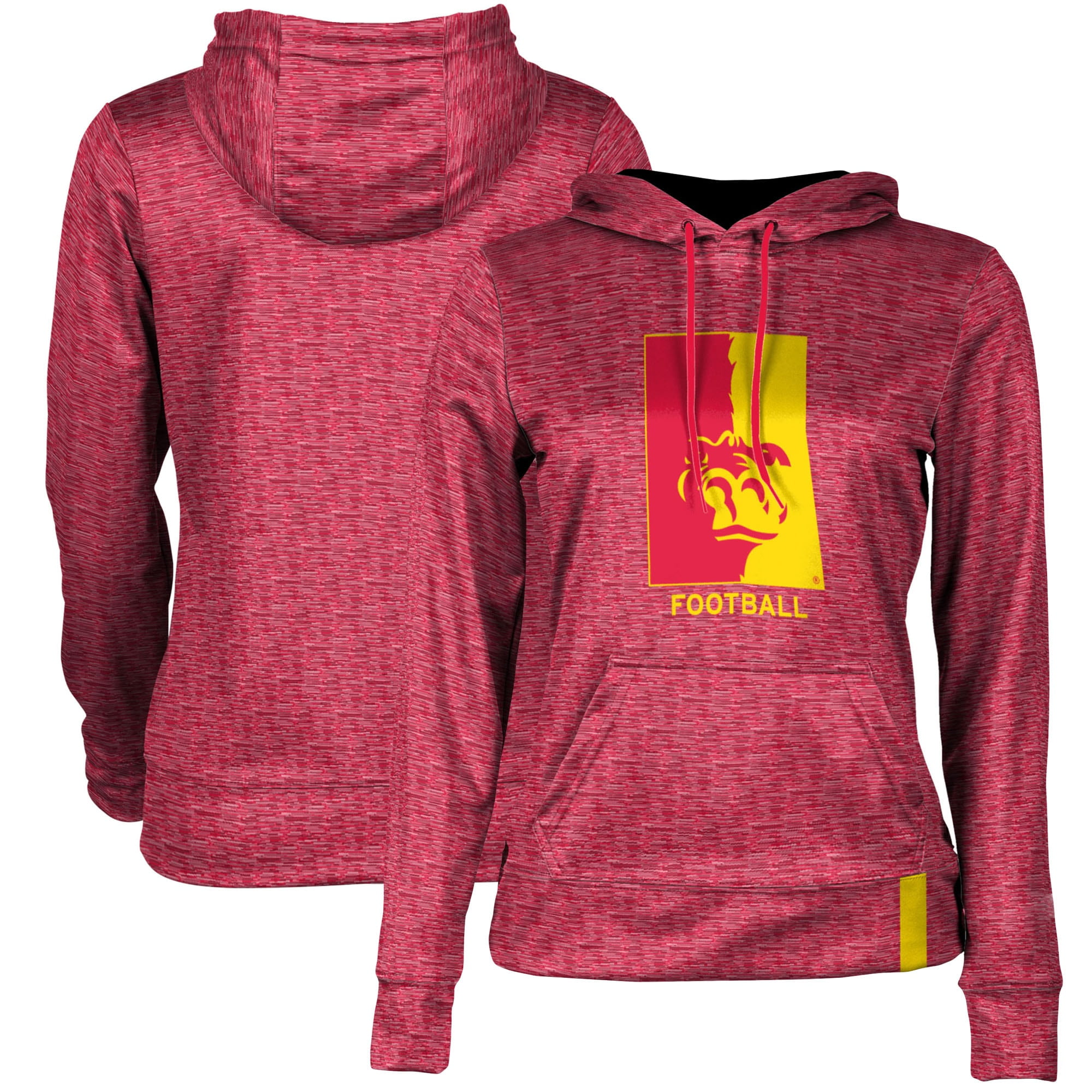 Women's Crimson Pittsburg State Gorillas Football Pullover Hoodie ...