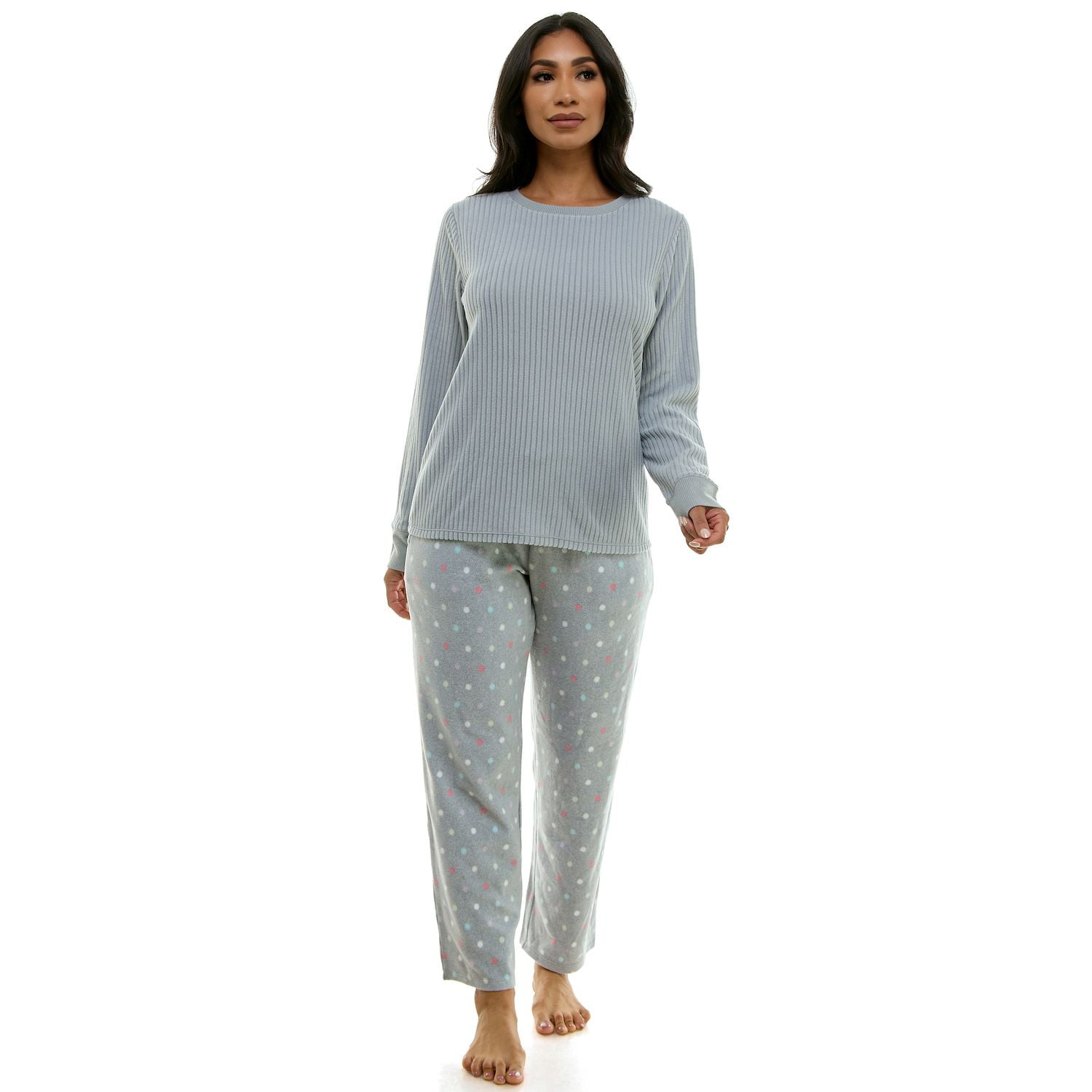 Women's Croft & Barrow® 2-pc. Long Sleeve Pajama Top & Pajama Pants ...