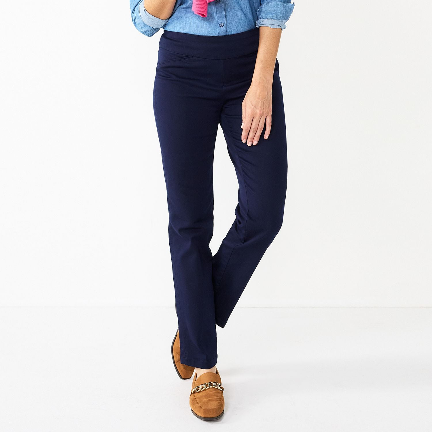 Women's Croft & Barrow® Effortless Stretch Pull-On Straight-Leg Pants ...
