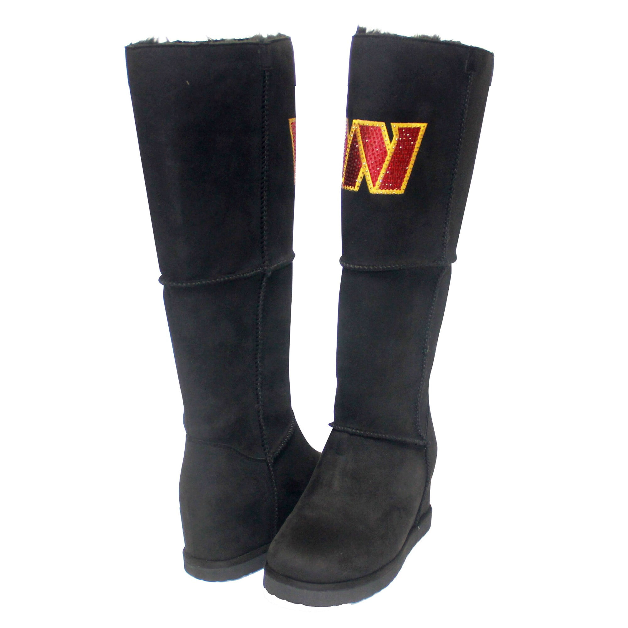 Women's Cuce Black Washington Commanders Suede Knee-High Boots ...