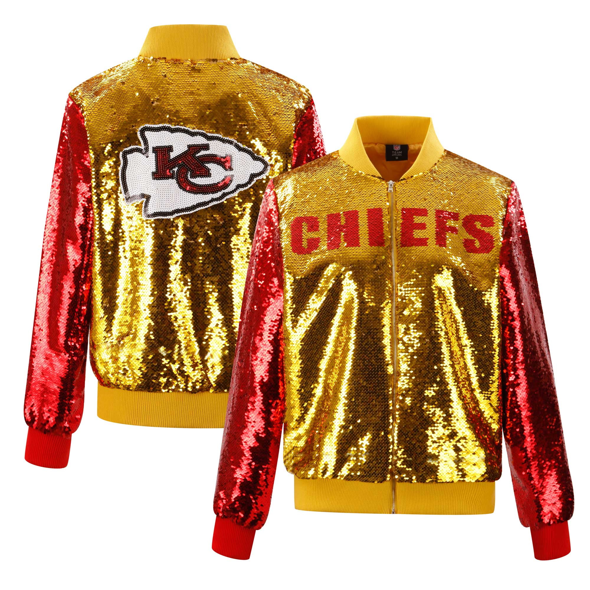 Women's Cuce Gold Kansas City Chiefs Two-Tone Team Colored Full-Zip ...